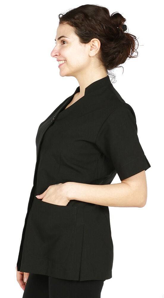 Smockers Nina Salon Smock, Stylist Jacket, Cosmetology Uniform, Black