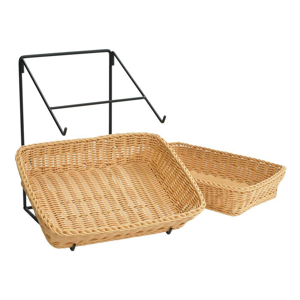 Specialty Store Services 2 Tier Plastic Rectangle Wicker Basket ...