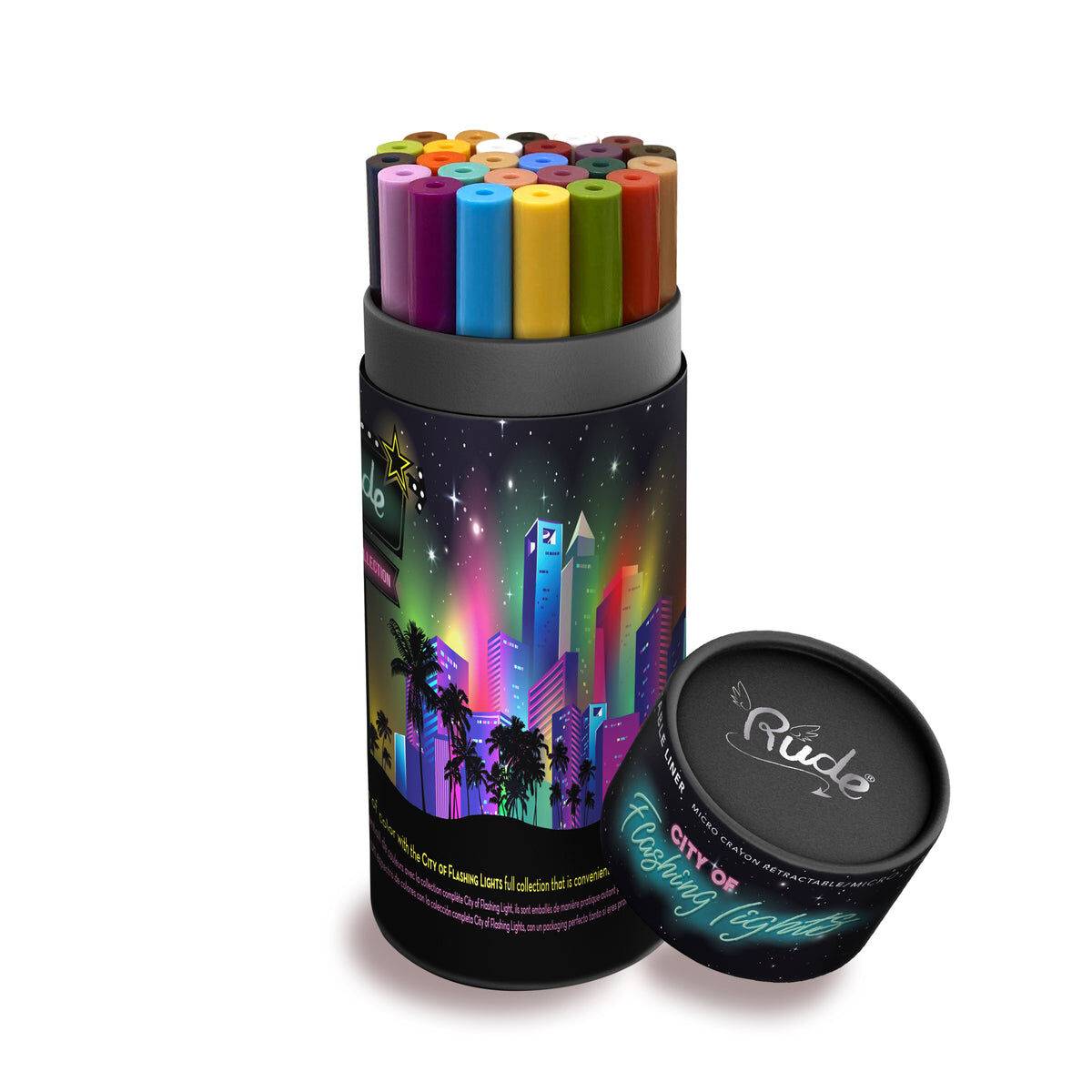 Rude Cosmetics City of Flashing Lights Micro Retractable Liner Set
