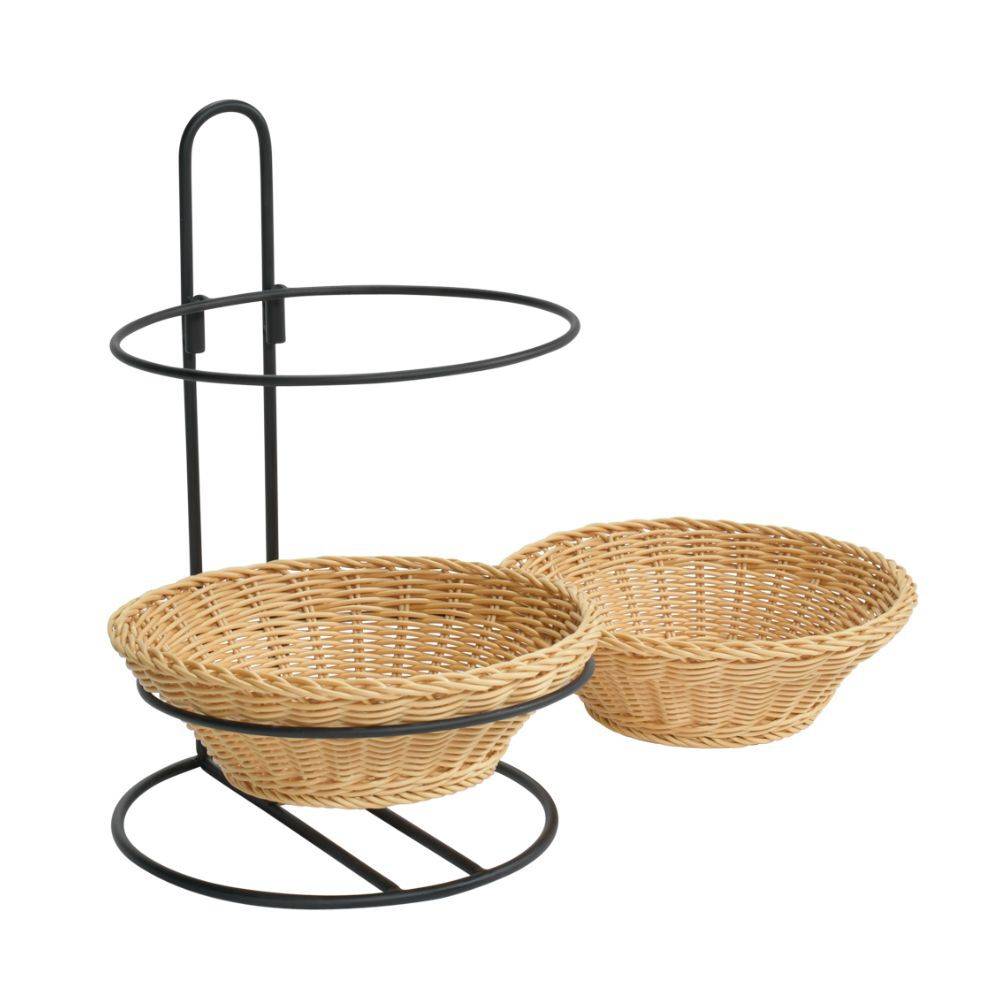 Specialty Store Services 2 Tier Plastic Round Wicker Basket Countertop ...