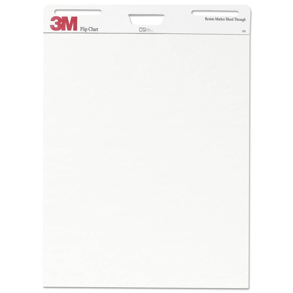 3M 25" x 30" Unruled Professional Flip Chart - 40 Sheets, 2 Per Carton