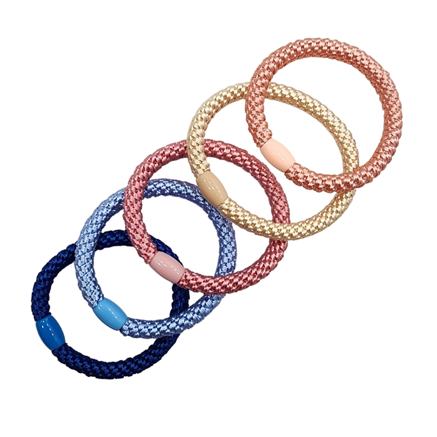 Pink Pewter Pony Elastics in Cylinder (Candy Shop - 5pc)