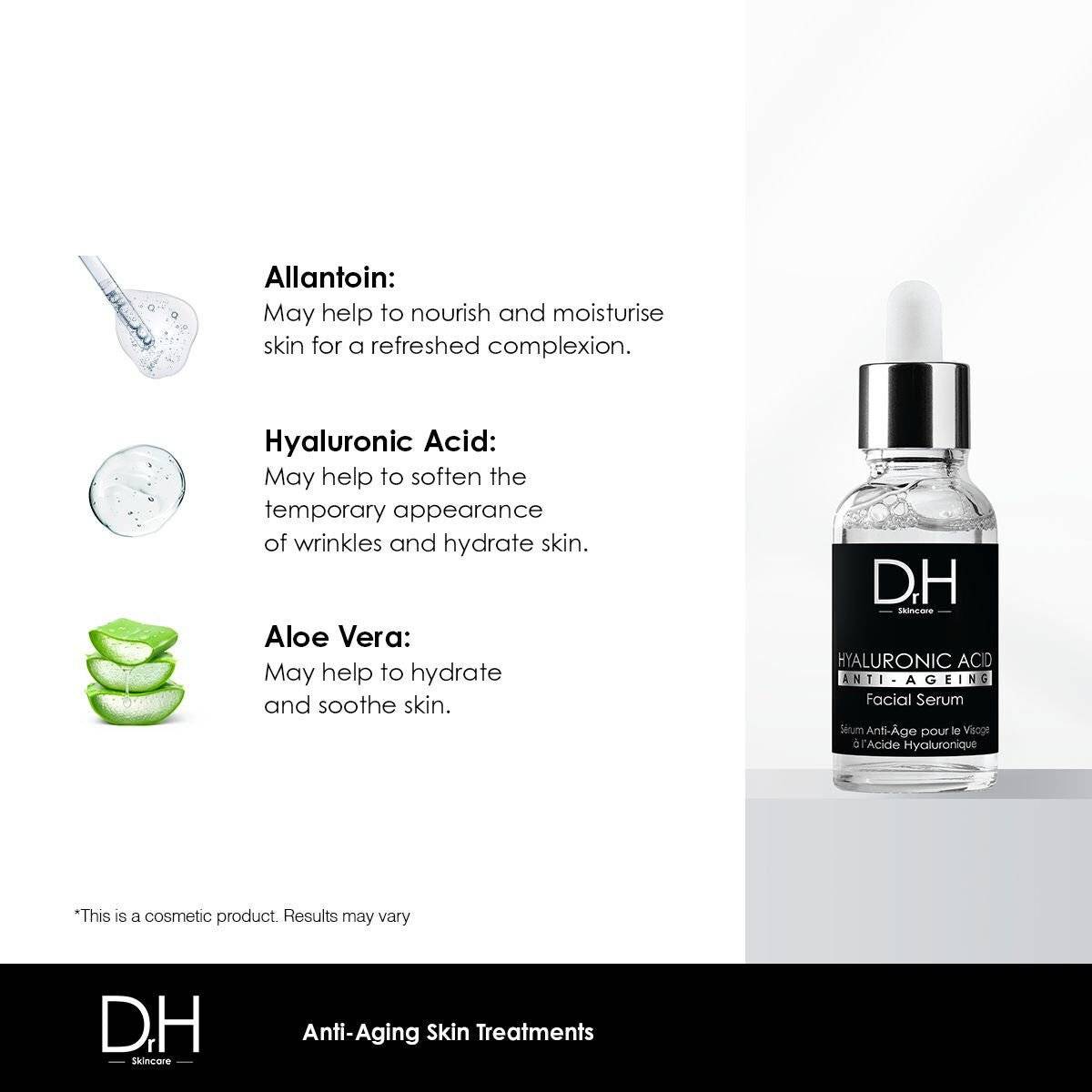 skinChemists Dr H Anti-Aging Hyaluronic Acid Facial Serum 30ml
