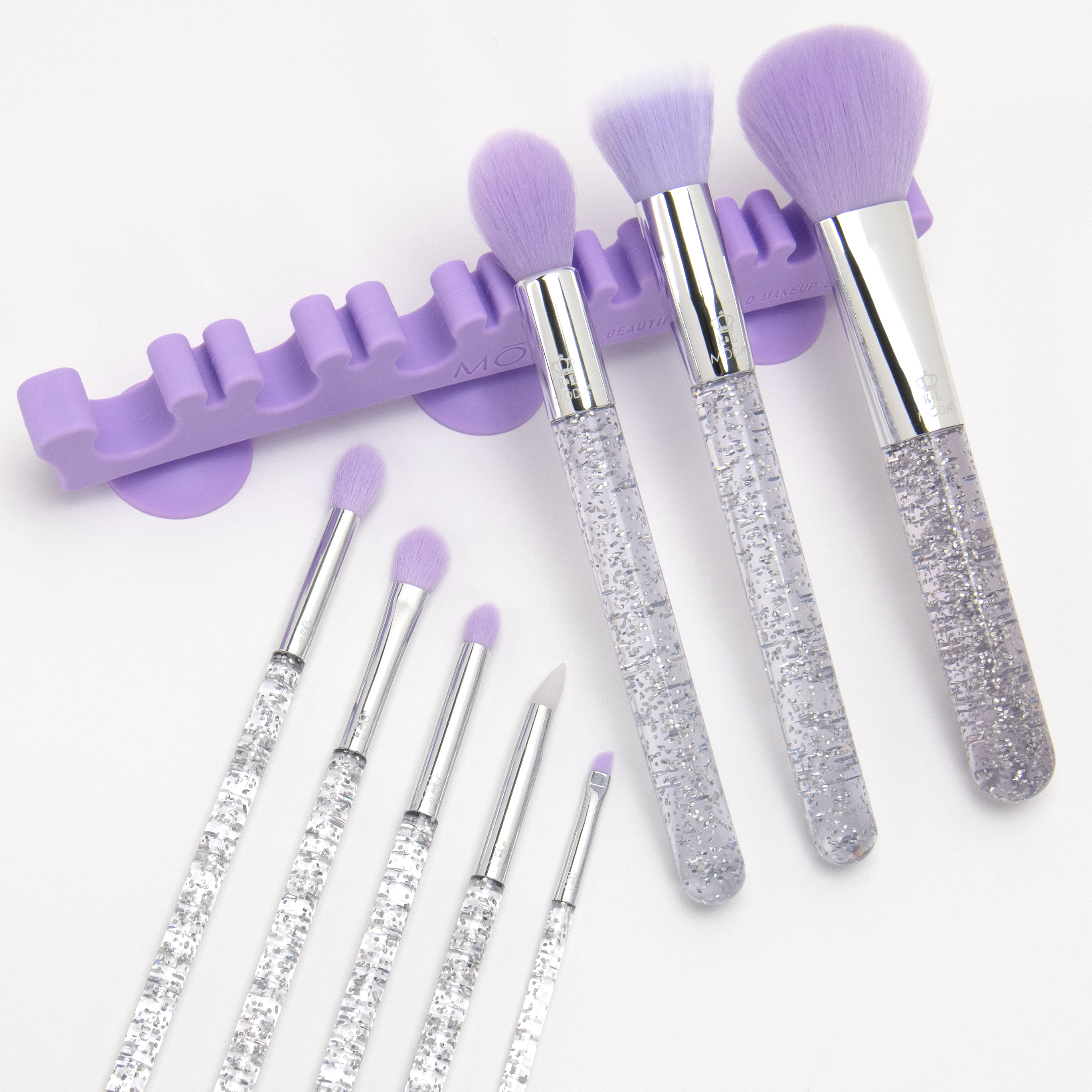 MODA Sparkle & Store 9pc Full Face Makeup Brush Set