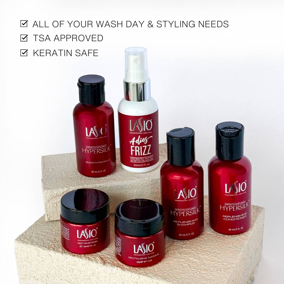 Lasio Professional Fly Frizz Free Travel Kit TSA Approved Mini haircare