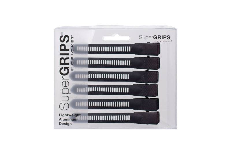 Cricket Super Grip Clips Black (Rubberized) 6pc Pack