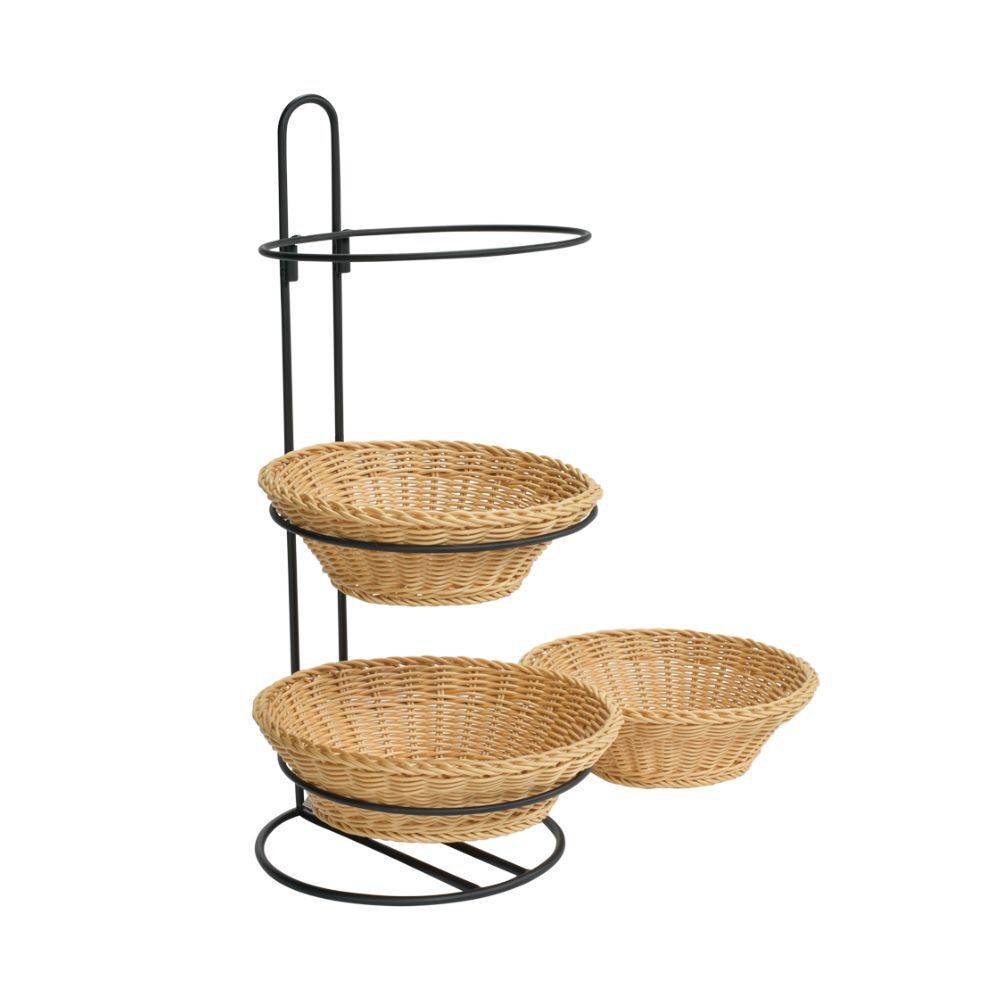 Specialty Store Services 3 Tier Round Plastic Wicker Basket Countertop ...