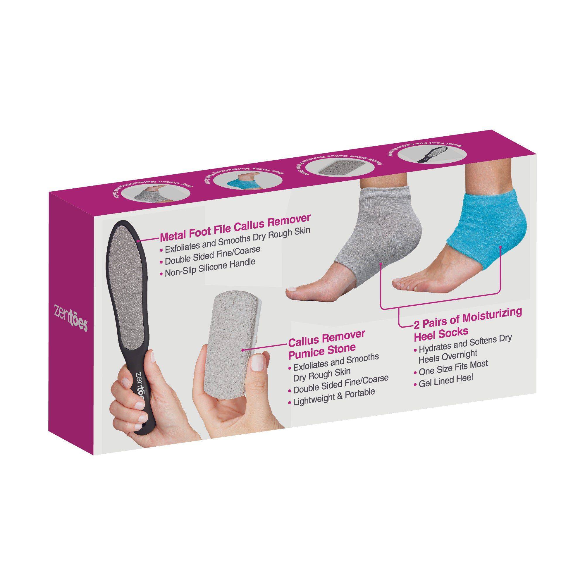 ZenToes Moisturizing Pedicure Gift Set - Repair Kits for Dry, Cracked Heels