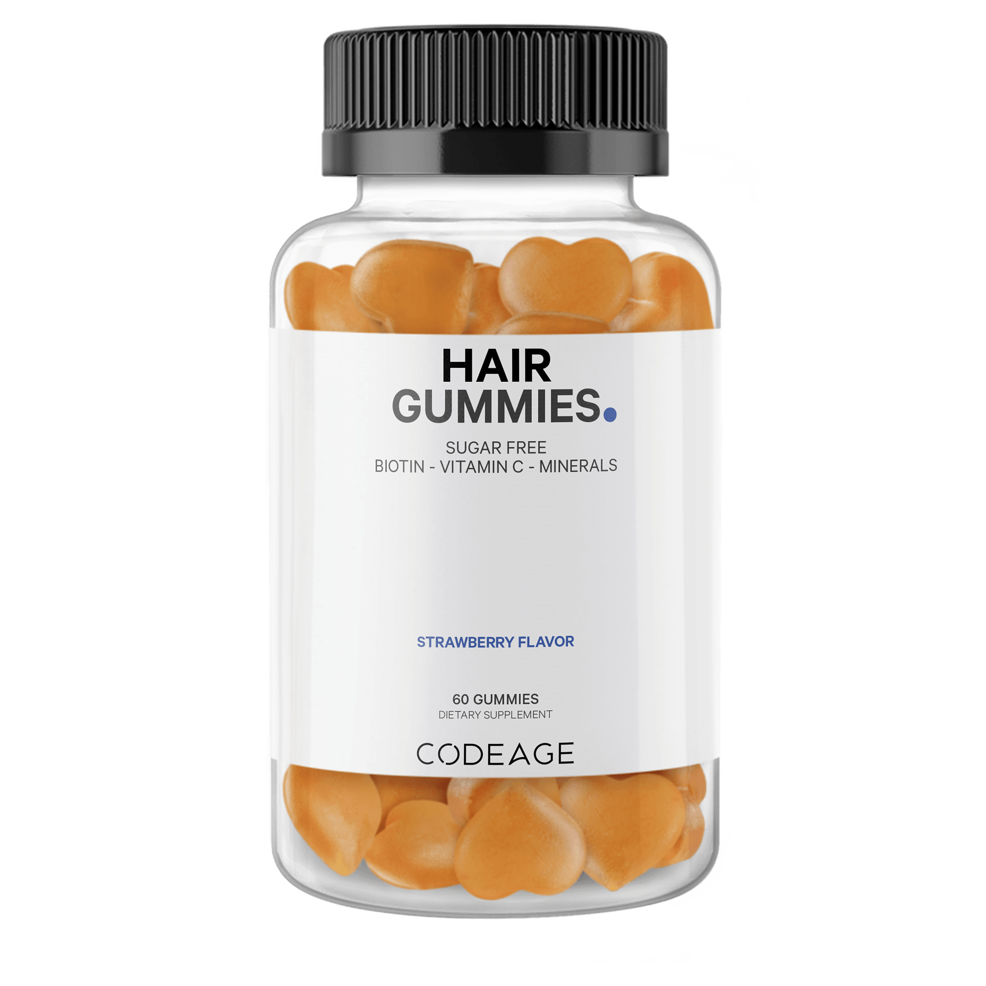 Codeage Hair Gummies, Biotin 5000 mcg, Sugar Free Nails & Skin - 60 ct