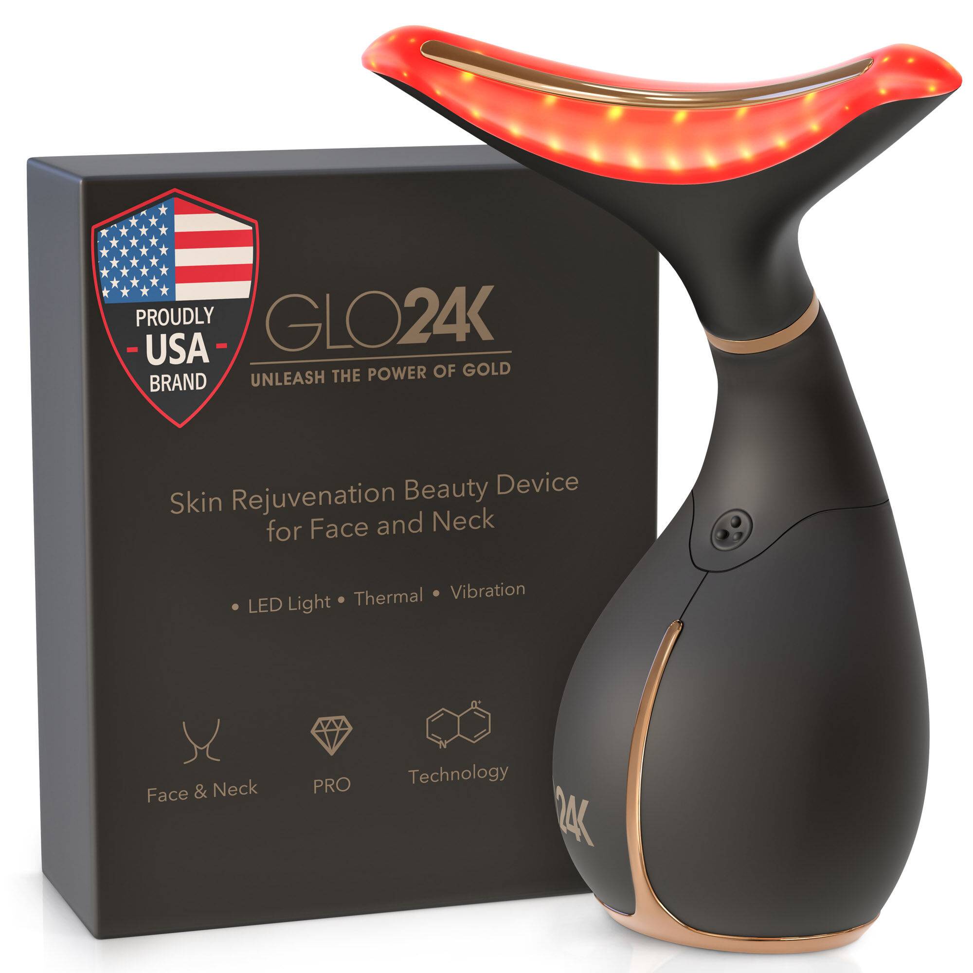 GLO24K Skin Rejuvenation Led Beauty Device - Neck And Face 1 pc