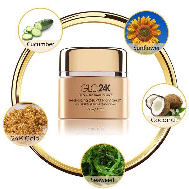 GLO24K Regenerating 24K PM Night Cream 1.7oz