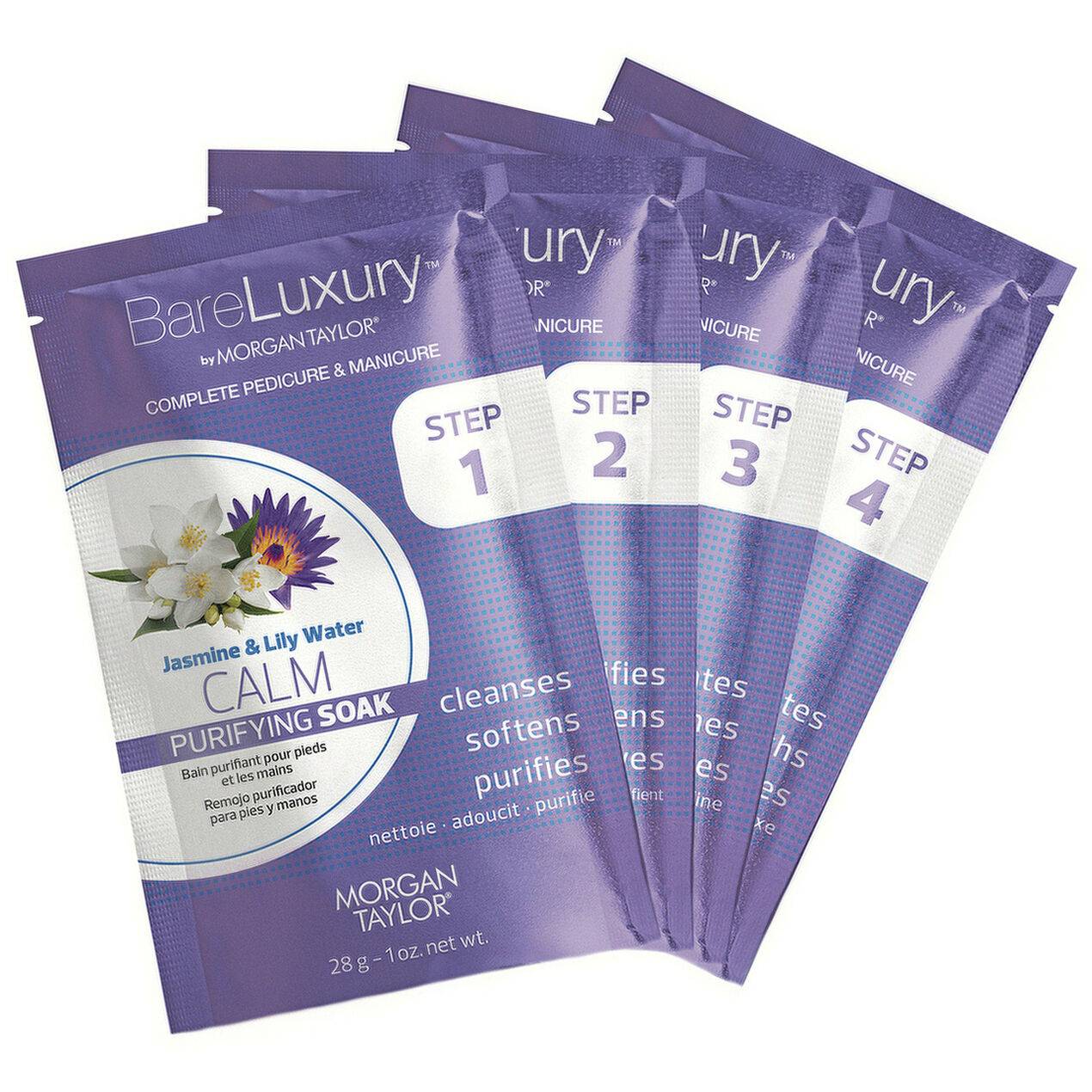 Morgan Taylor BareLuxury Calm Purifying Soak, Jasmine Lily Water 4PK