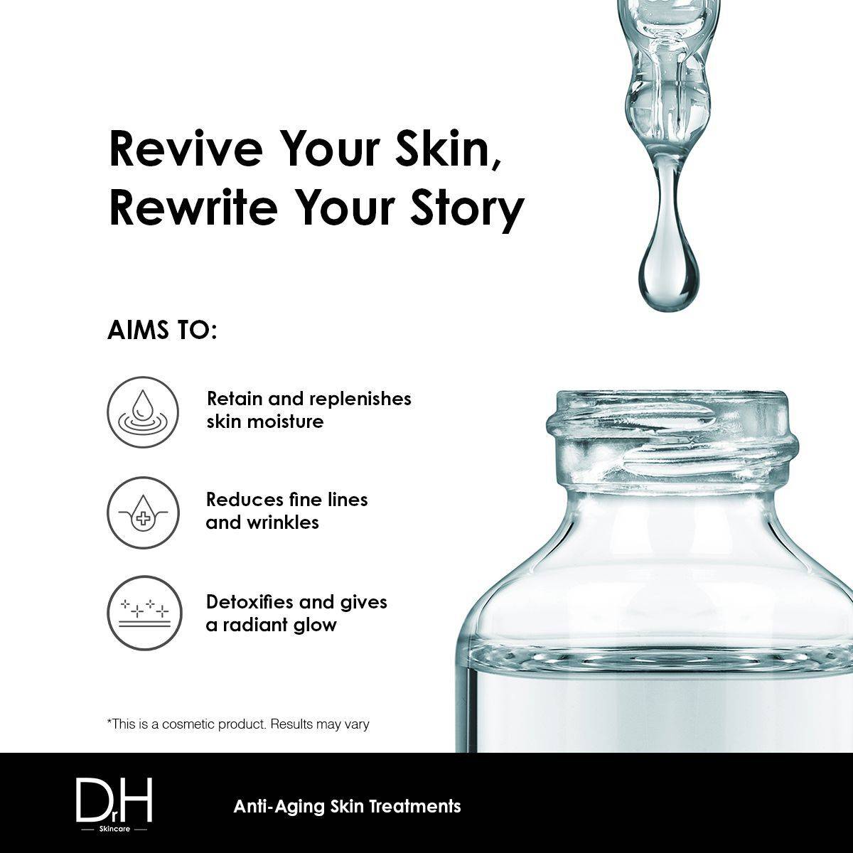 skinChemists Dr H Anti-Aging Hyaluronic Acid Facial Serum 30ml