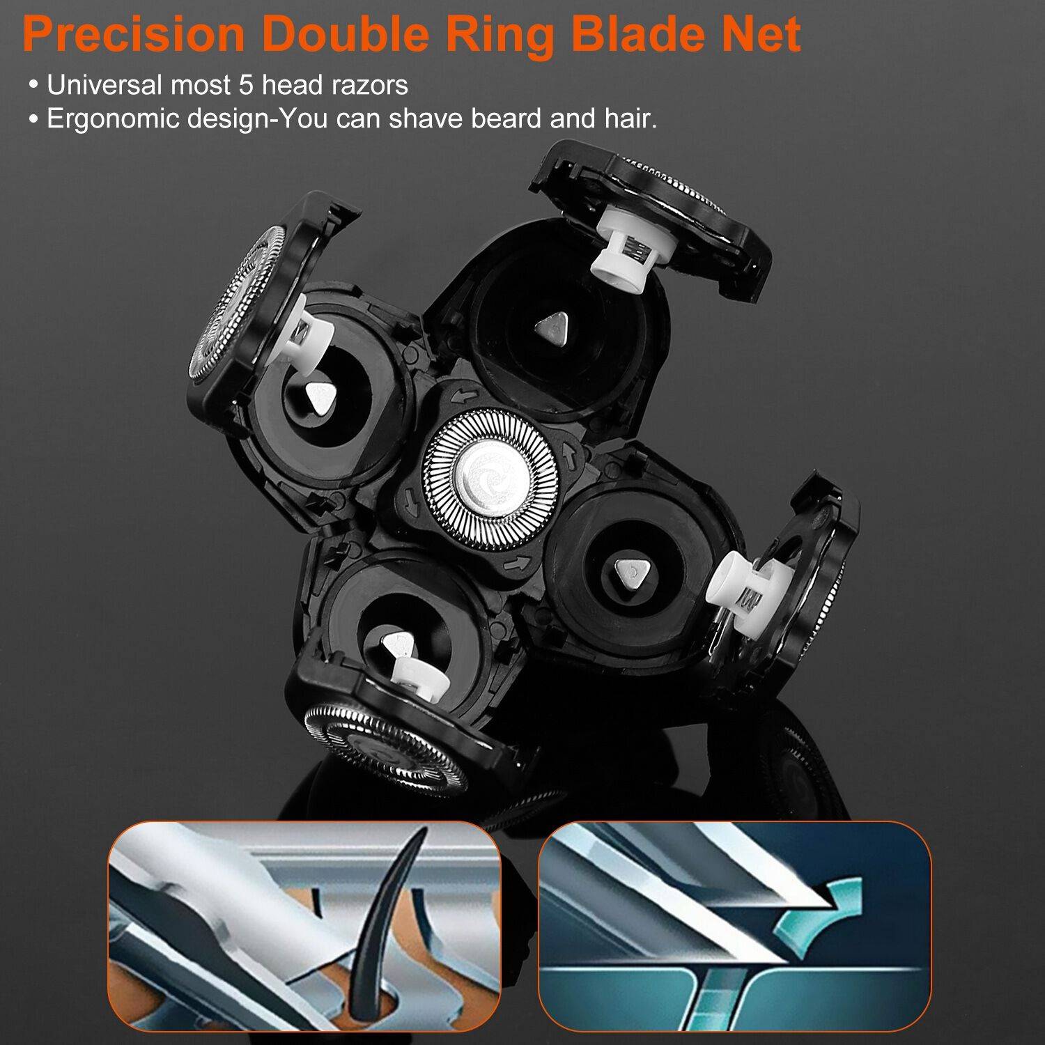 Edge Collections Men Electric Shaver Replacement Blade 5 Heads Beard Cutter Shaver Head