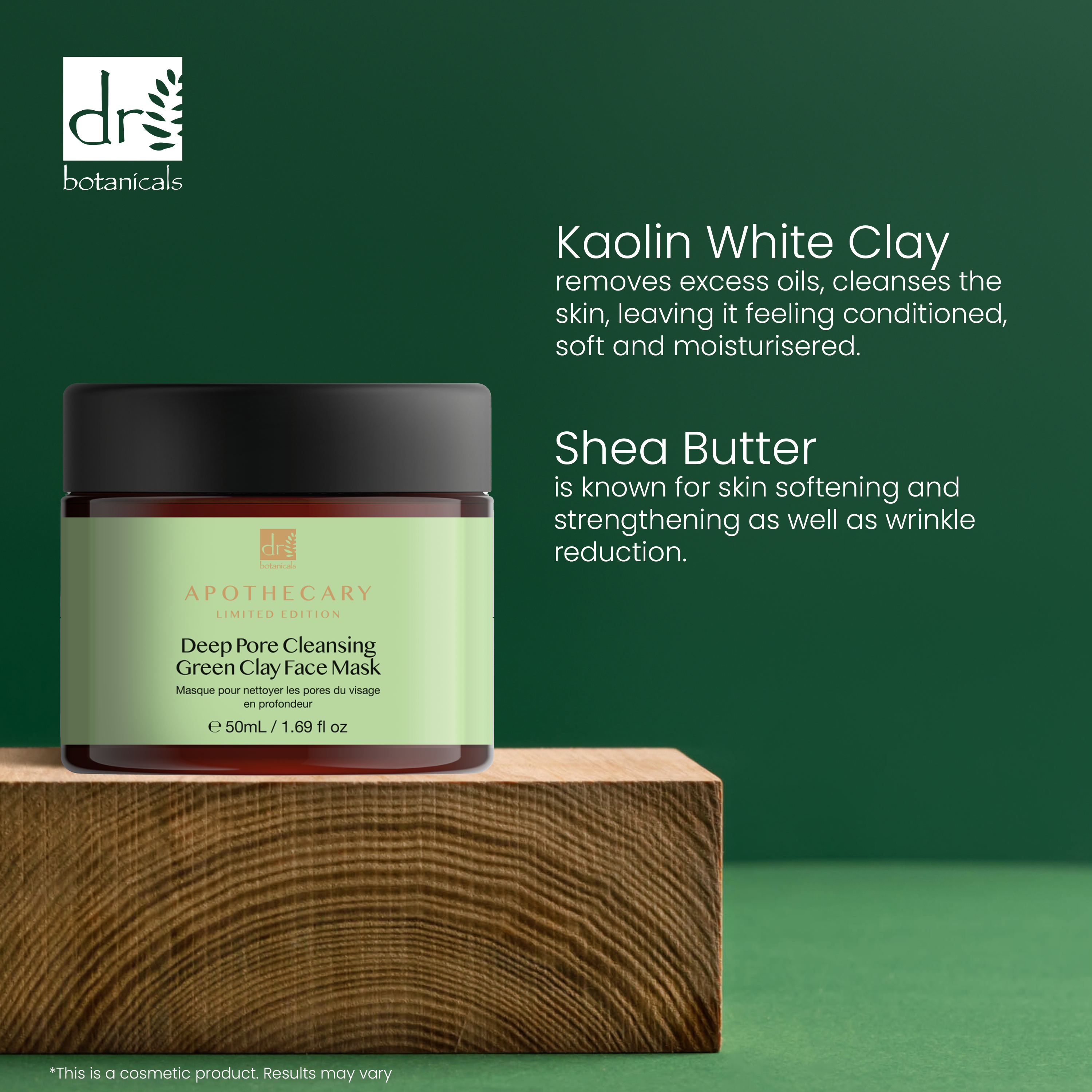 Dr Botanicals Deep Pore Cleansing Green Clay Face Mask 1.69 oz