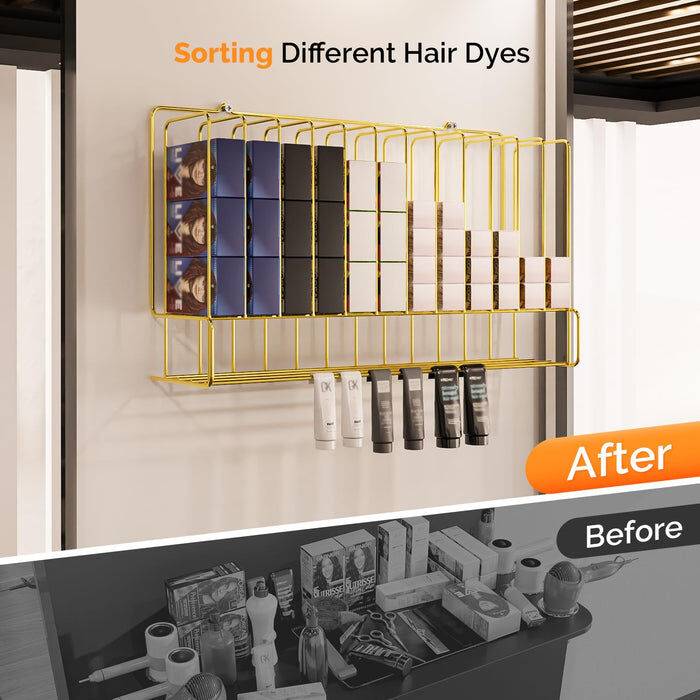 OmySalon HCRM Wall Mounted Hair Color Dye Tube Organizer Storage Rack