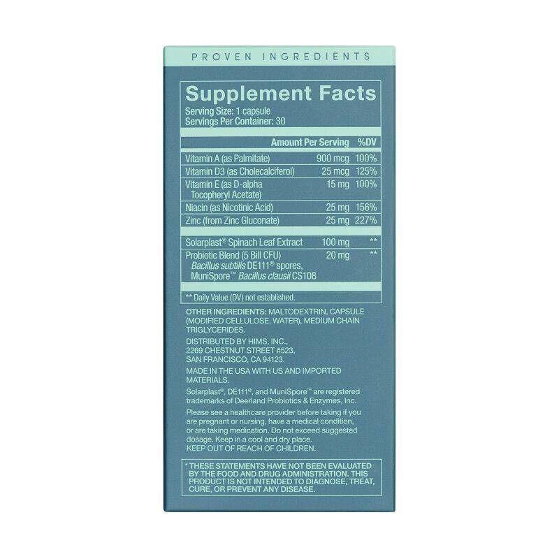 Hers glow skin health women's probiotic supplement 30 ct
