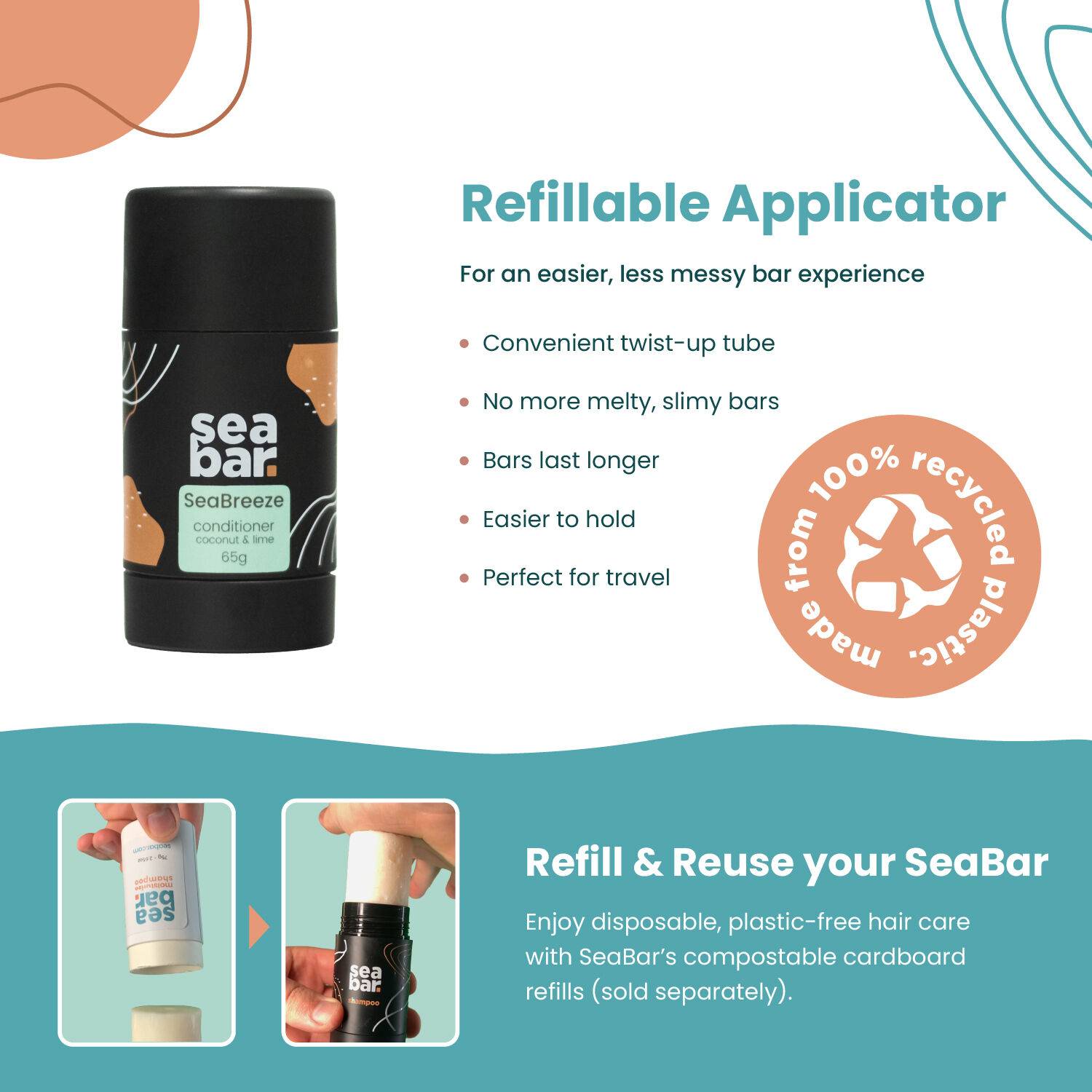 SeaBar Solid Conditioner with Refillable Bar Holder