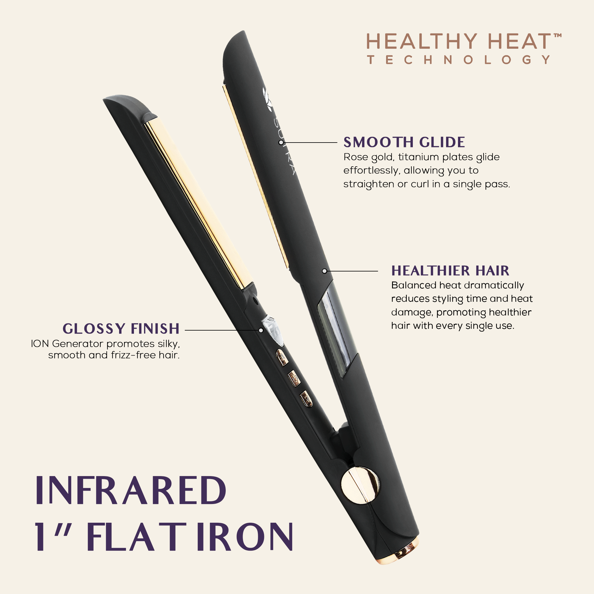 Sutra Beauty IR2 Infrared Flat Iron - 1"