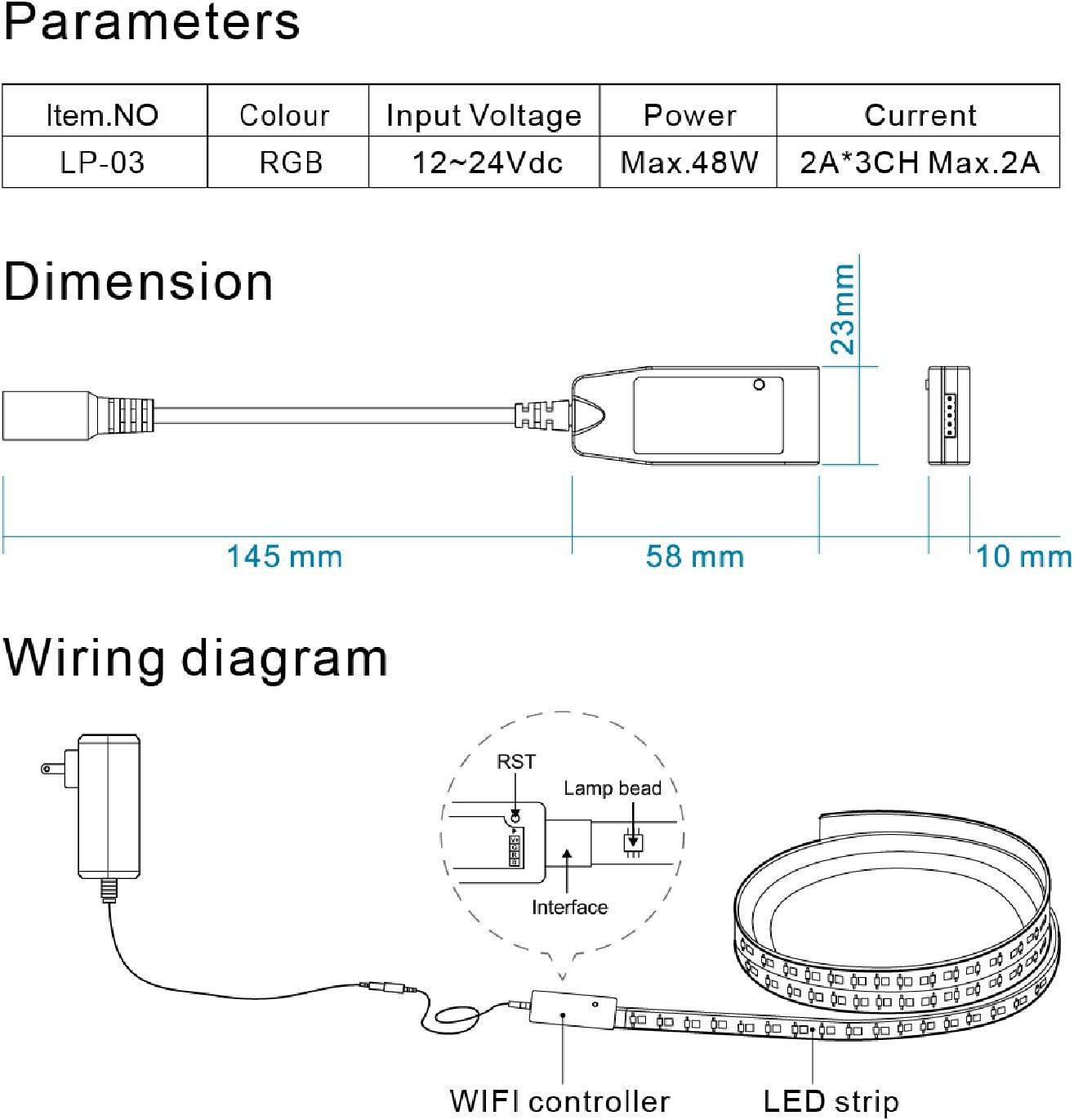 WBM SMART LEDs Strip Lights for Bedroom, Home, Kitchen, 16 ft, App Control