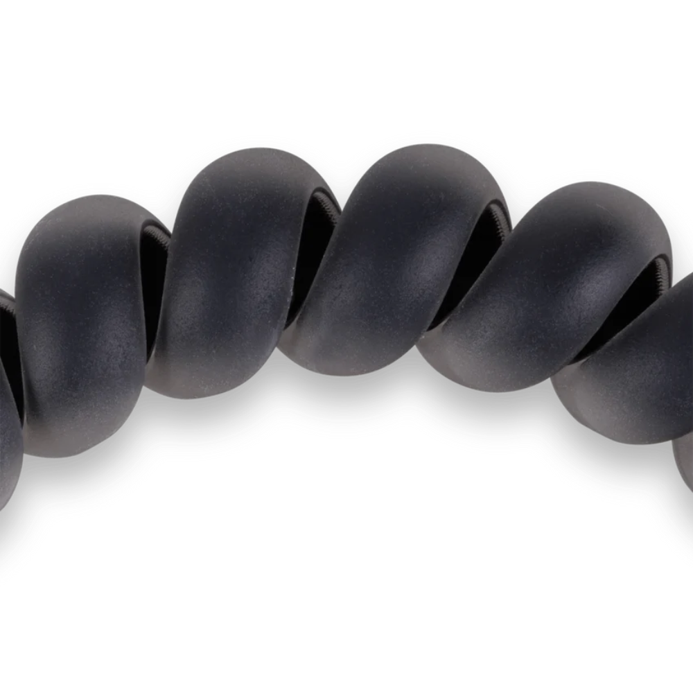 TELETIES Matte Black Hair Ties - Large