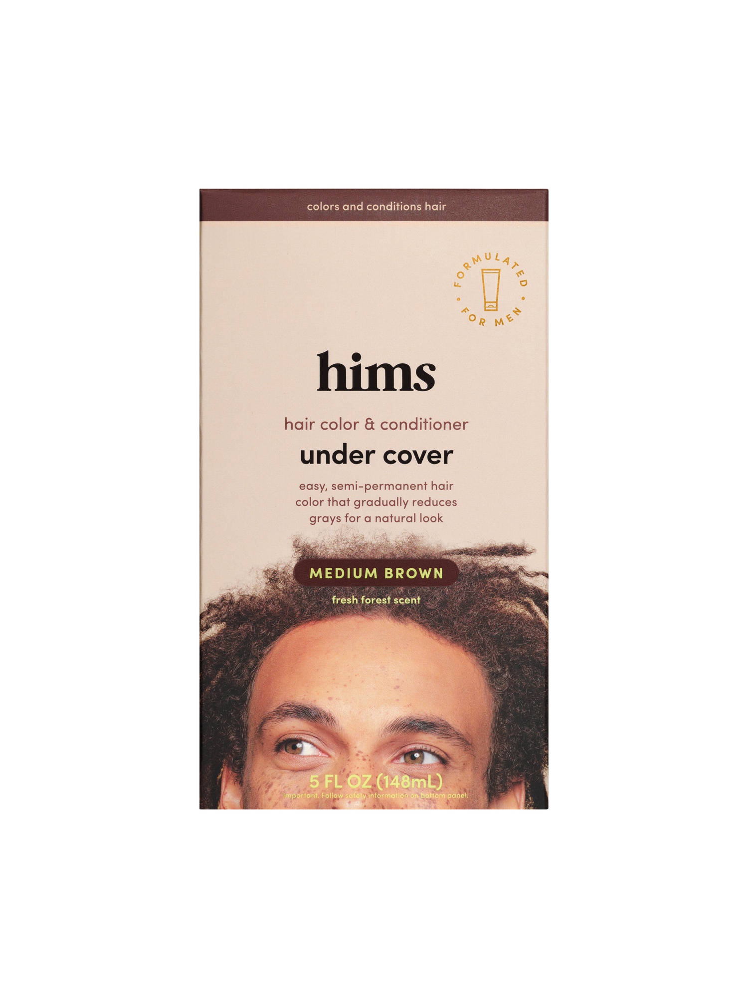 Hims Under Cover 2 in 1 Color Depositing Hair Conditioner - Med Brown