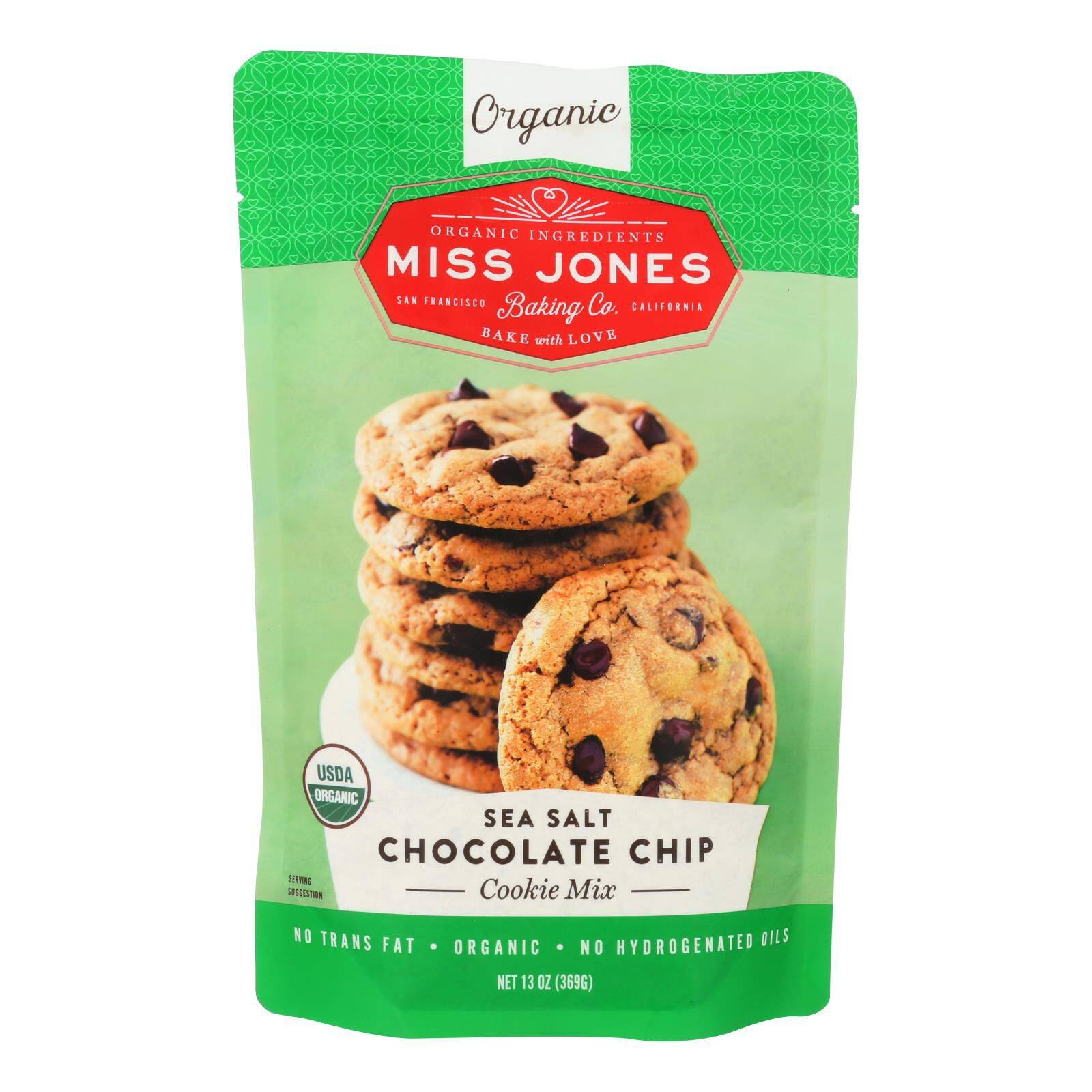 MISS JONES BAKING CO Sea Salt Chocolate Chip Cookie Mix - Case Of 6, 13 Oz