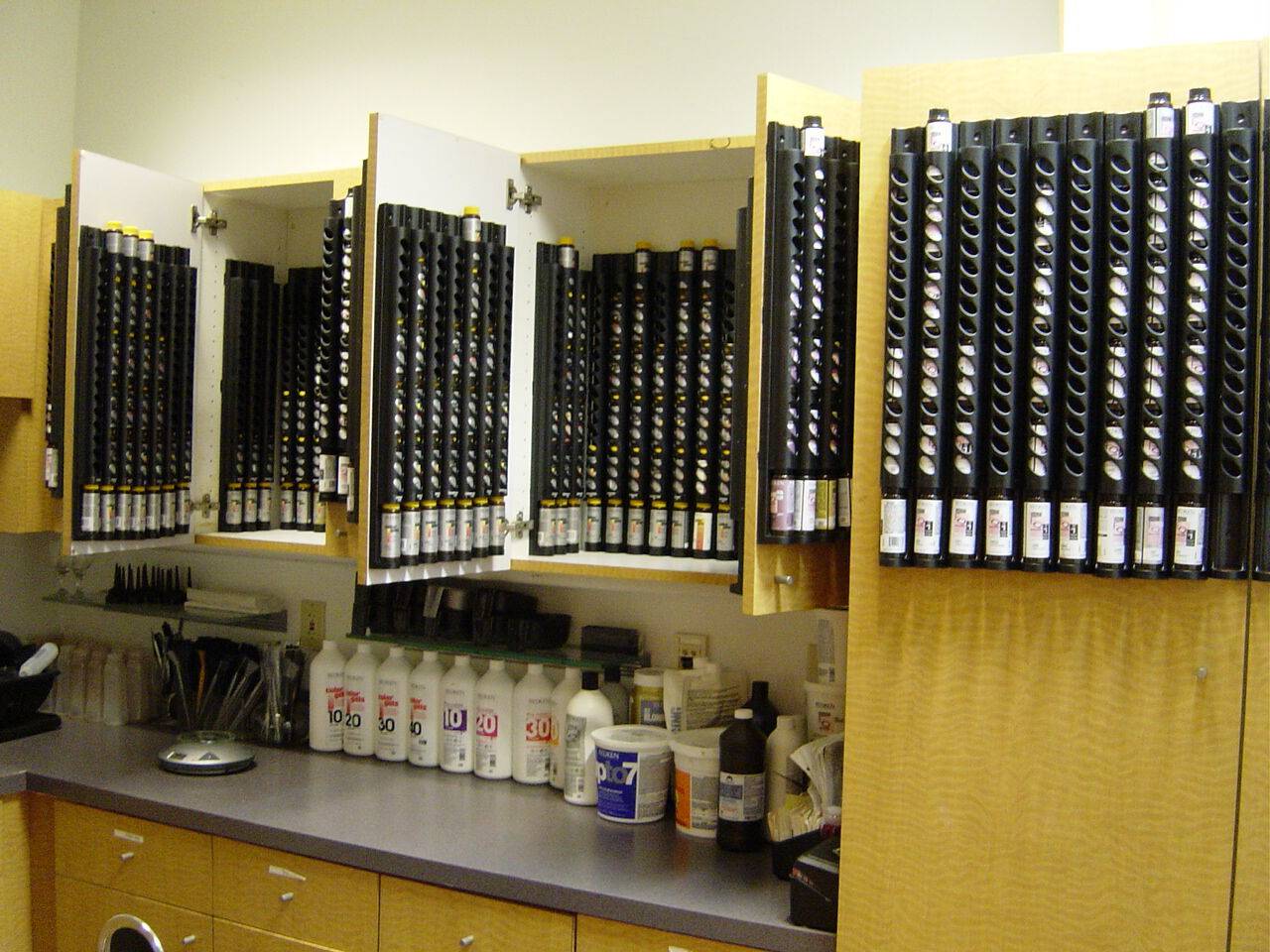 Hair Color Columns Liquid Color Storage