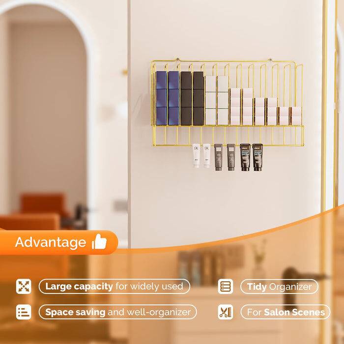 OmySalon HCRM Wall Mounted Hair Color Dye Tube Organizer Storage Rack