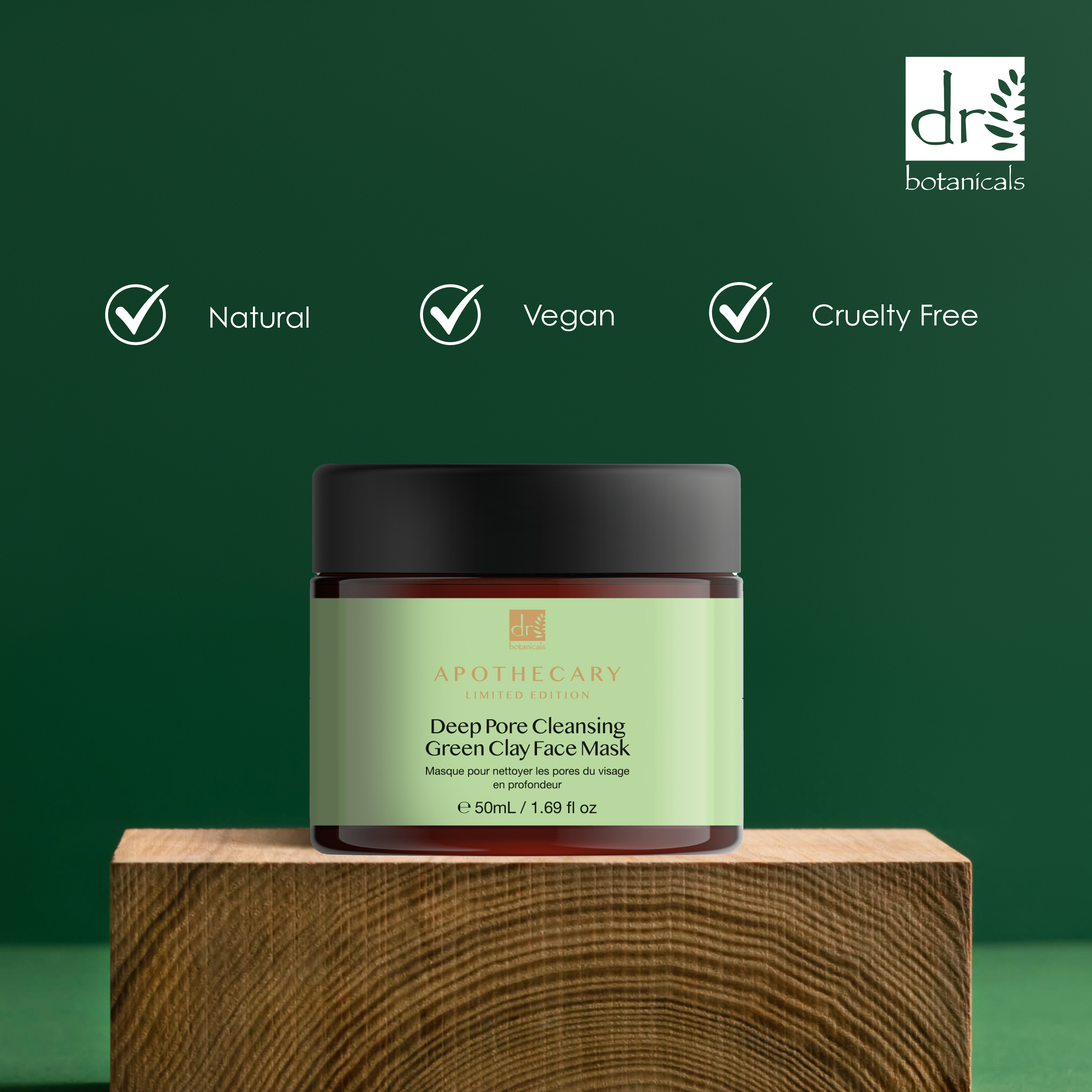 Dr Botanicals Deep Pore Cleansing Green Clay Face Mask 1.69 oz