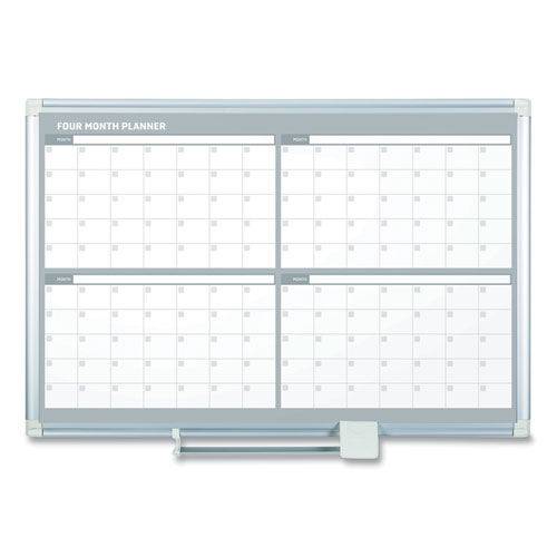 MasterVision 4 Month Planner, 48x36, White/silver