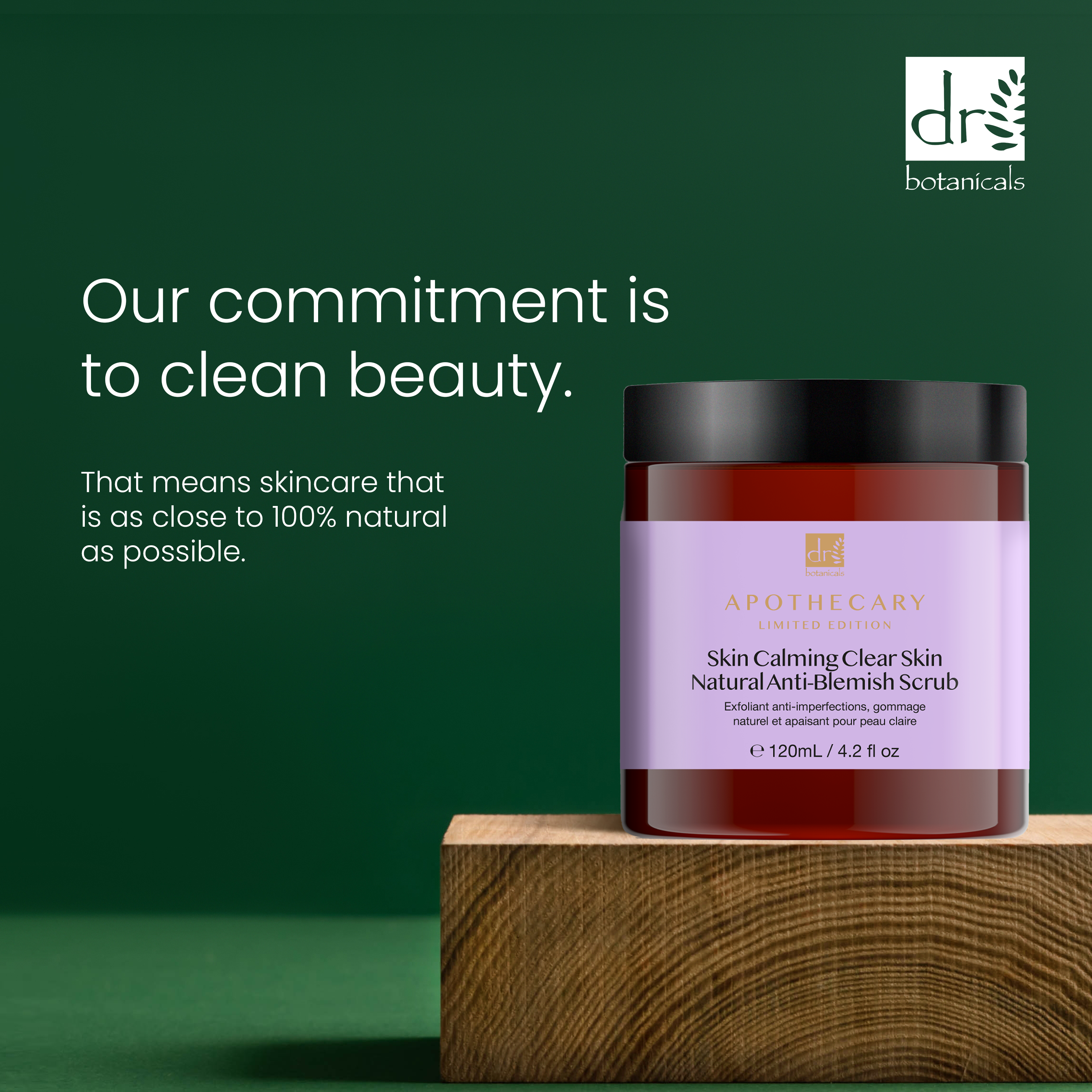 Dr Botanicals Skin Calming Clear Skin Natural Anti-Blemish Scrub 4.2 oz