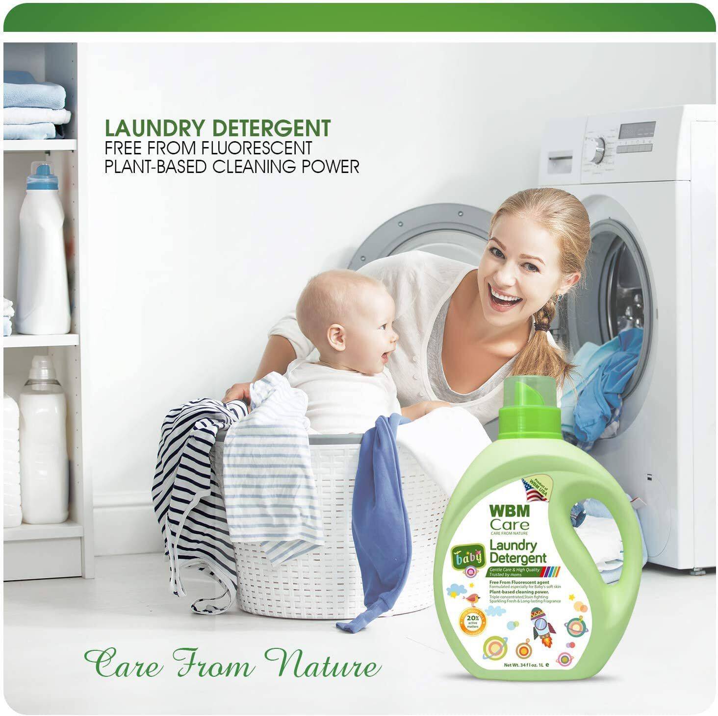 WBM Home Natural Liquid Baby Laundry Detergent - 34 oz, 2pk