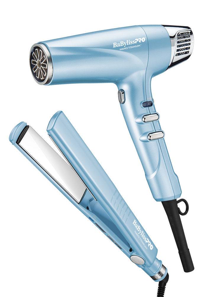 BaBylissPRO Nano Titanium Dual Ionic Dryer + Flat Iron