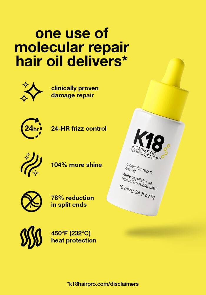 K18 Biomimetic Hairscience Molecular Repair Hair Oil