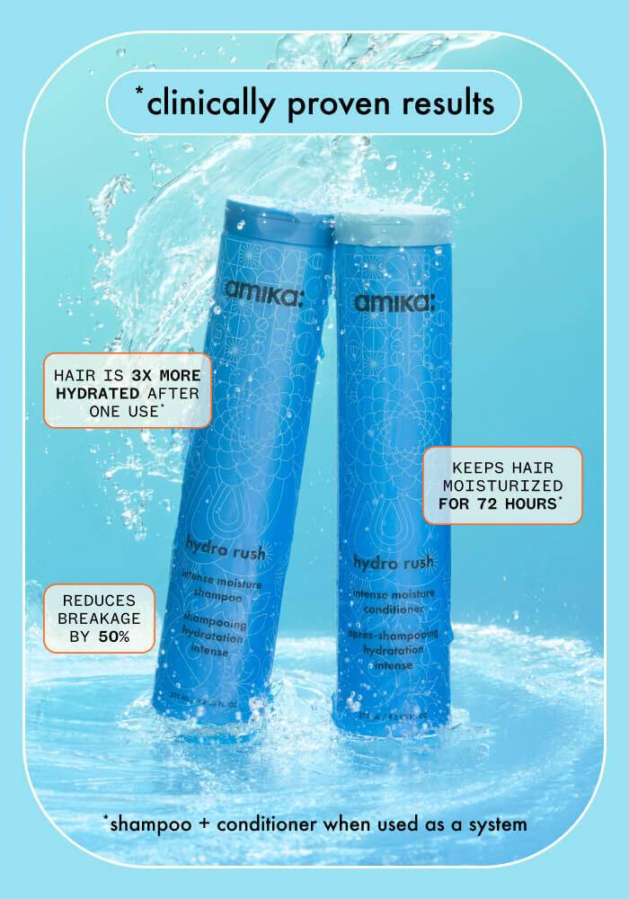 amika Hydro Rush Intense Moisture Shampoo with Hyaluronic Acid