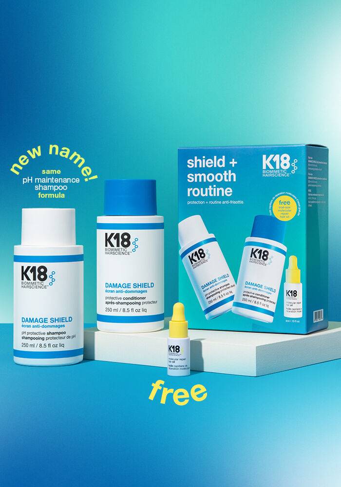K18 Biomimetic Hairscience Shield + Smooth Routine