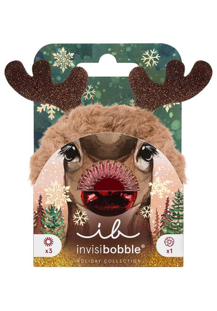 Invisibobble Red Nose Reindeer 4 Pc Set