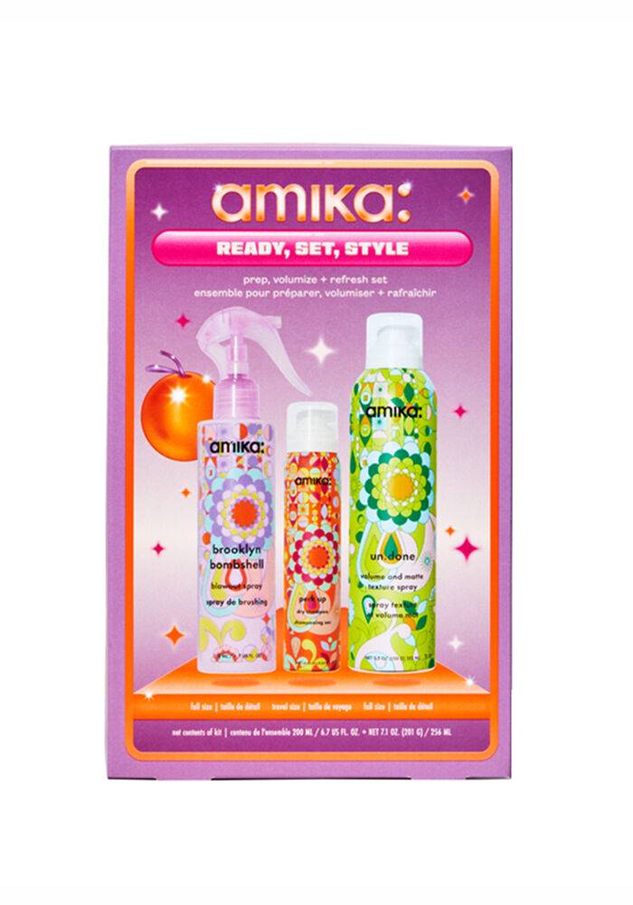 amika Ready, Set, Style: Prep, Volumize + Refresh Set