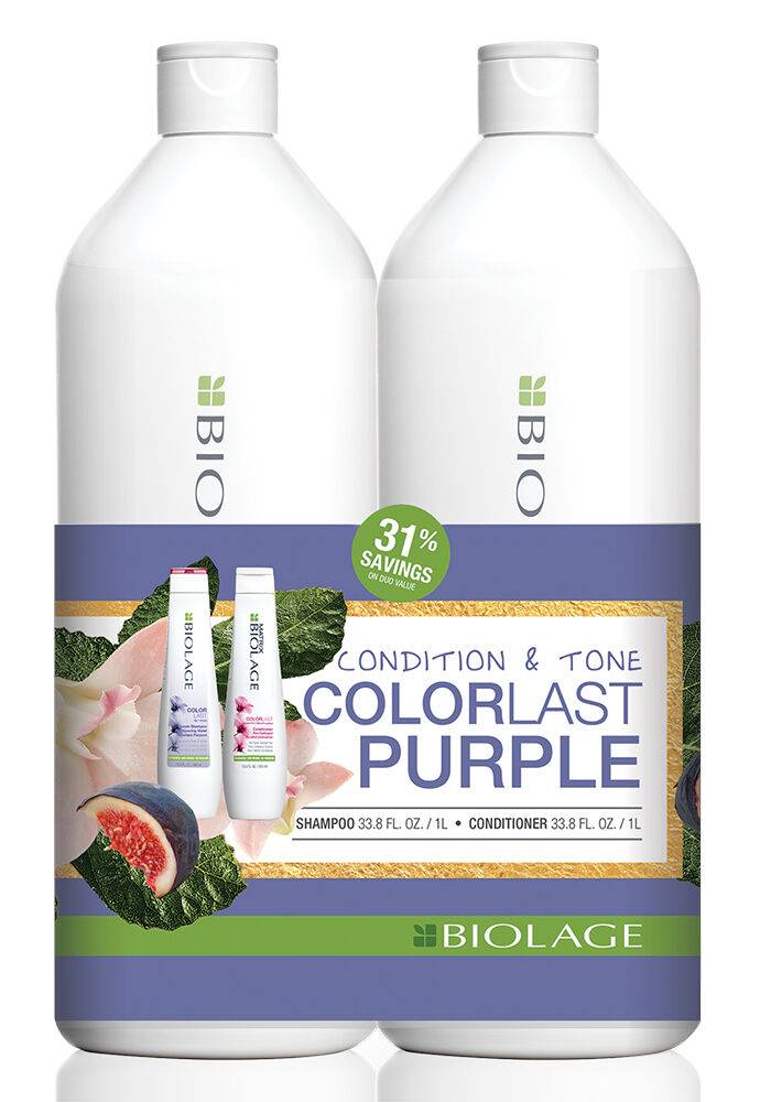 Biolage ColorLast Purple Shampoo and ColorLast Conditioner Liter Duo