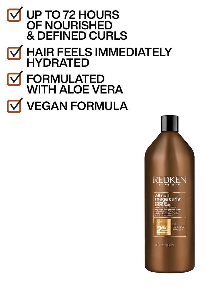 Redken All Soft Mega Curls Sulfate Free Shampoo for Curly and Coily Hair