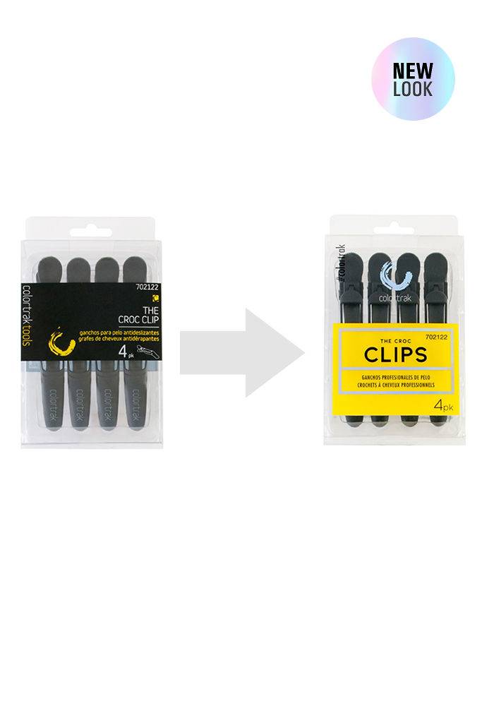 Colortrak Black Croc Clips - 4 ct.